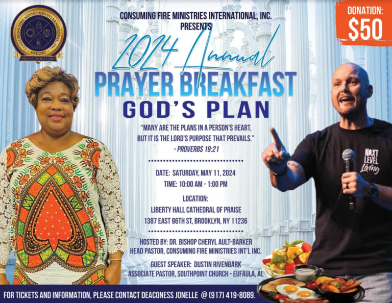 Prayer Breakfast - May 11, 2024 - Consuming Fire Ministries
